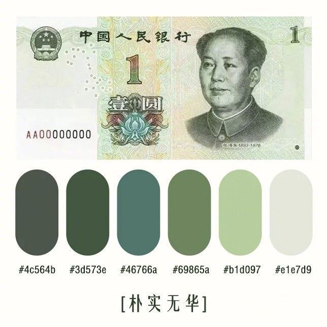 色彩灵感，和谐的RMB配色~ 万一哪天需要呢，去收藏夹吃灰吧……__财经头条