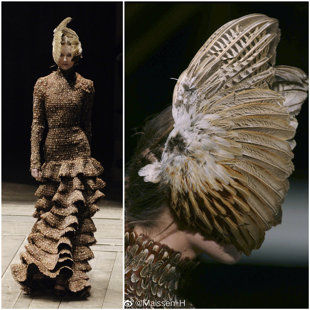 Alexander McQueen fw 2006 羽翼、鹿角、蝴蝶