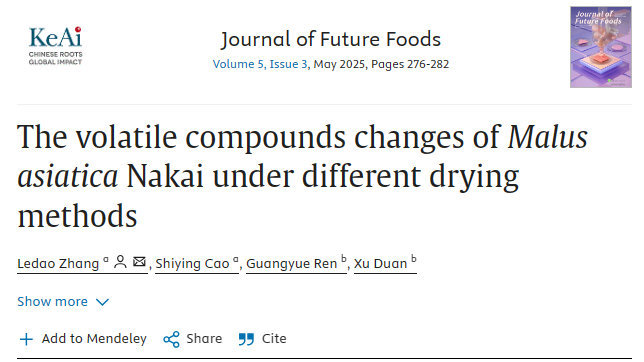 J. Future Foods | 不同干燥方式下海棠果挥发性成分变化分析|海棠果|挥发性|成分_新浪新闻