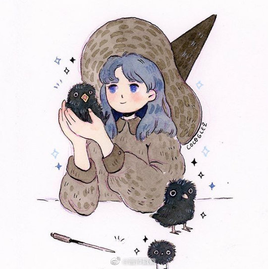 手绘创意插画少女系列 ：coco__glez