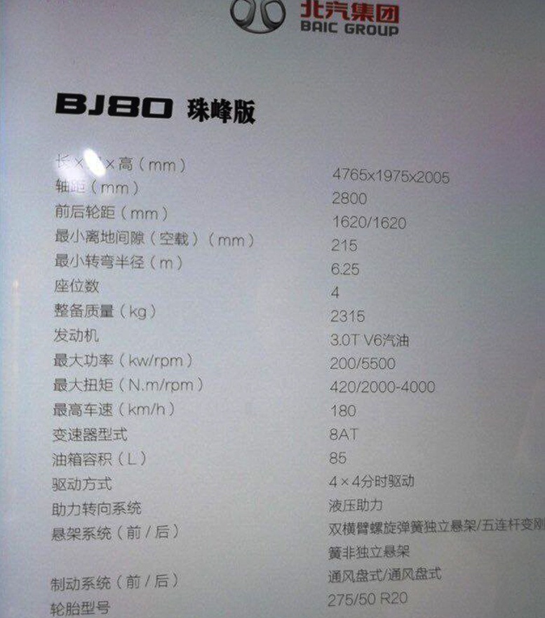 实拍搭载V型6缸3.0TT发动机的北汽BJ80尊贵版测试车-新浪汽车