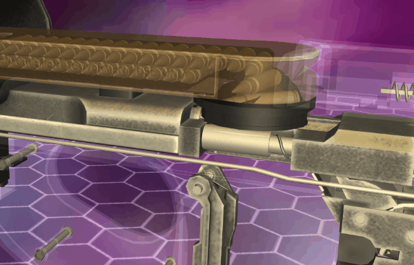 P90冲锋枪，子弹旋转90度入膛，半透明材料能看到剩余子弹数