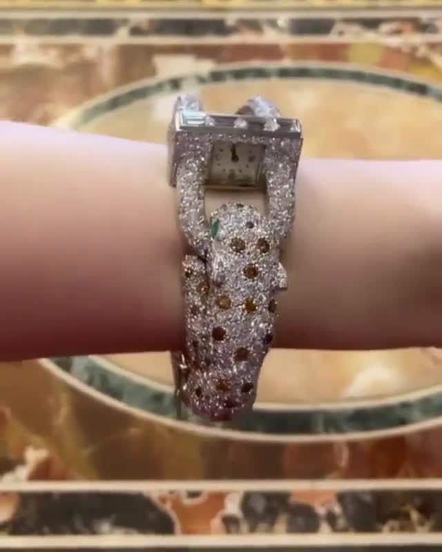 Van Cleef＆Arpels 和 David Webb 合作的豹纹手表…………_新浪新闻