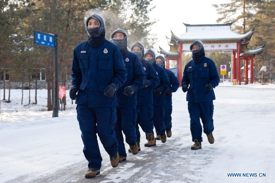Firefighters stick to posts despite freezing weather in China's ...
