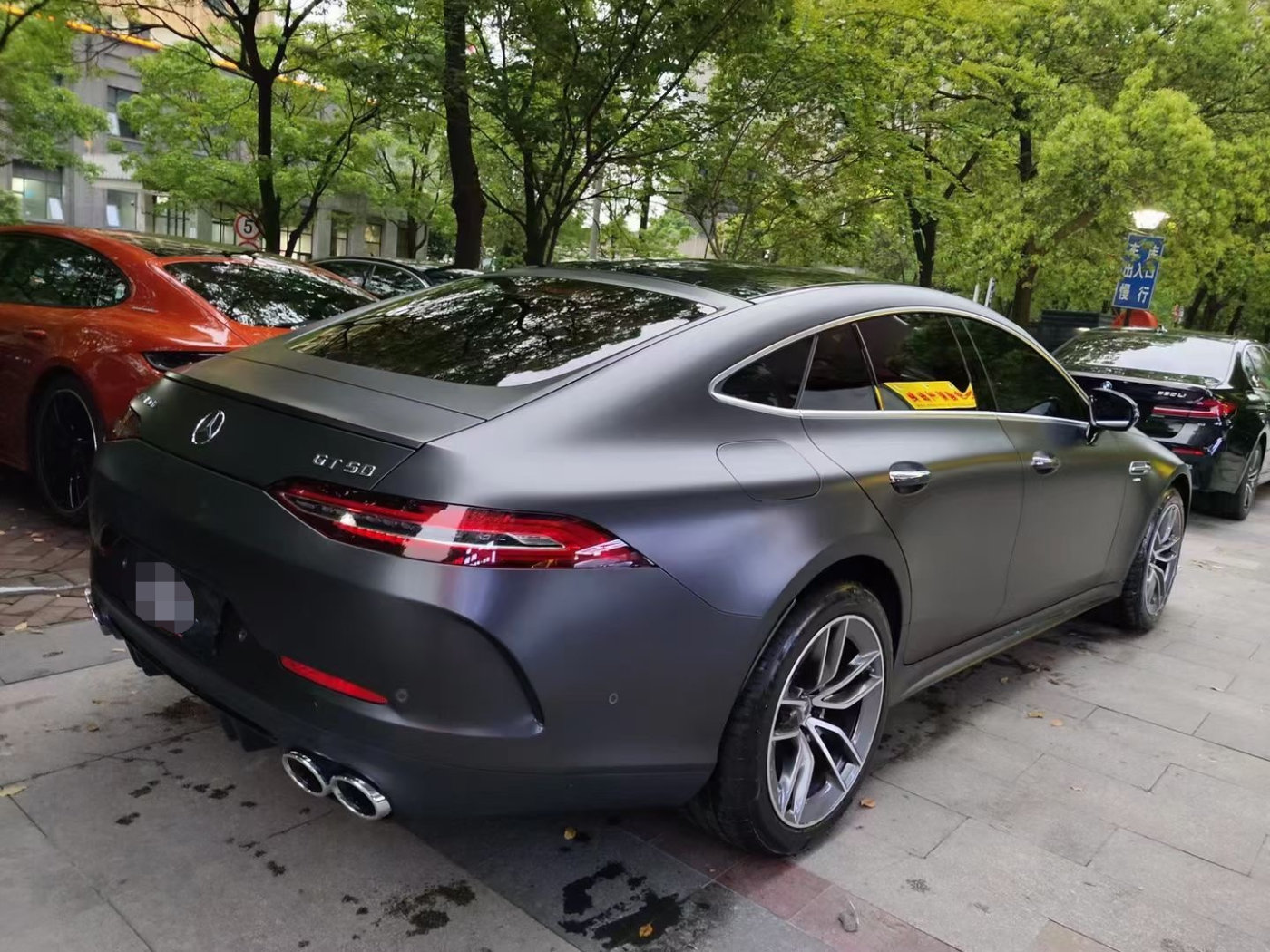 奔驰AMG GT50 贴了哑光车衣倍加质感十足-新浪汽车