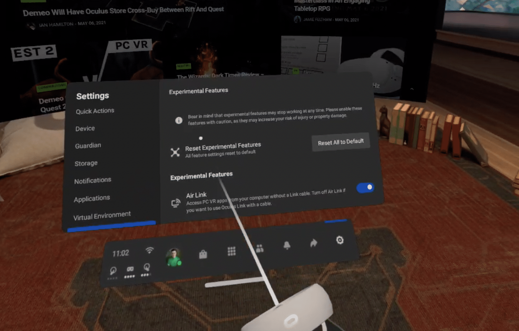 三分钟教你如何在Oculus Quest 2中设置VR办公桌__财经头条