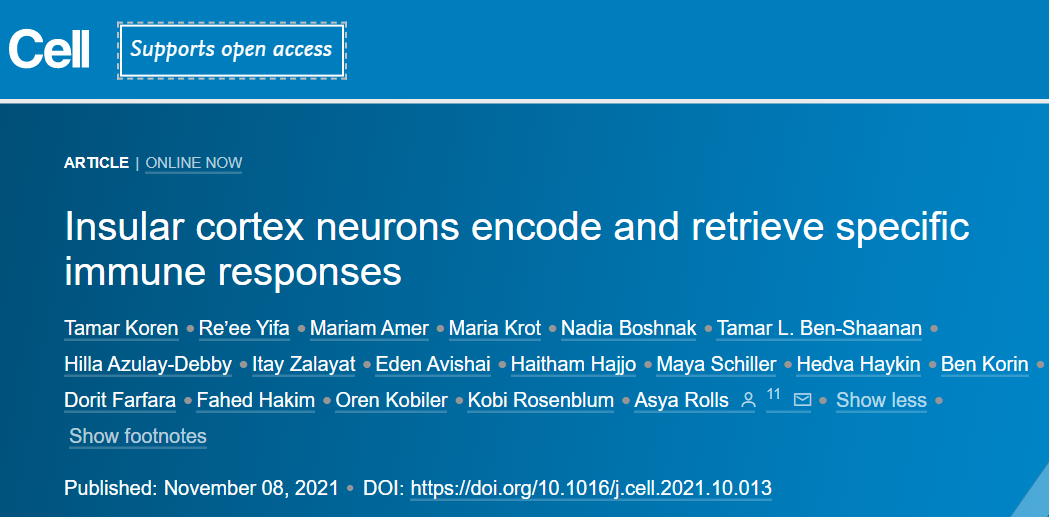 Cell最新：大脑可存储和检索特定的免疫反应，研究发现抑制外周炎症的一种有效手段|论文_新浪新闻