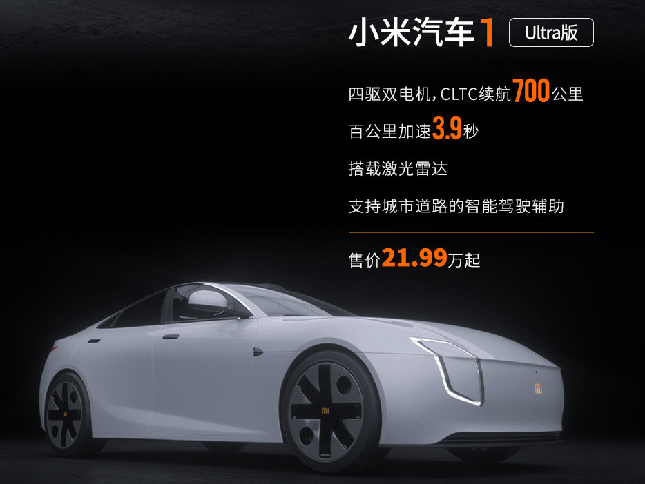 小米汽车 1 刚刚“发布”!价格亮了 财经头条