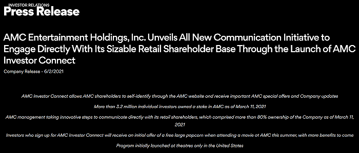 AMC院线启动百万散户招待计划，助力WSB新龙头市值一夜暴涨百亿美元|市值|美元_新浪科技_新浪网