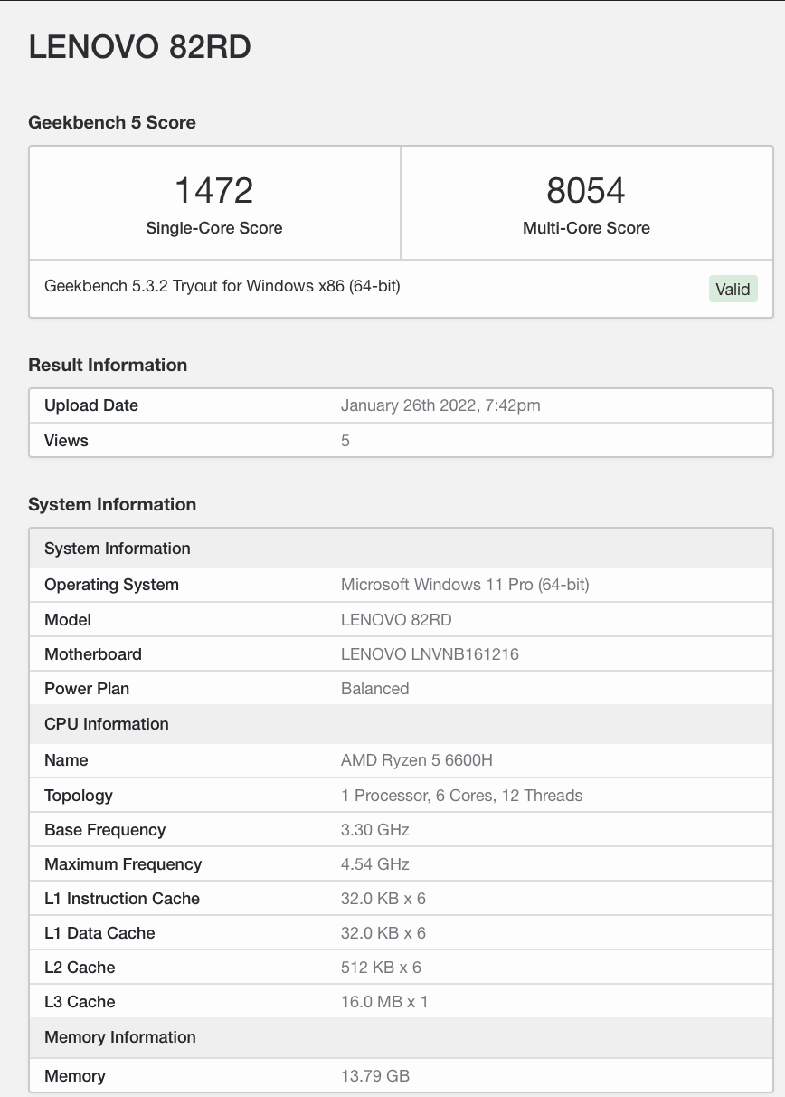 AMD R5 6600H 现身 Geekbench：6 核 12 线程，多核跑分明显提升__财经头条