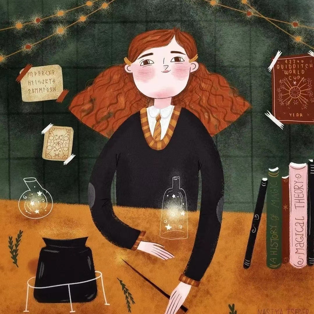 艺术家Anastasia绘制的《哈利·波特》插图