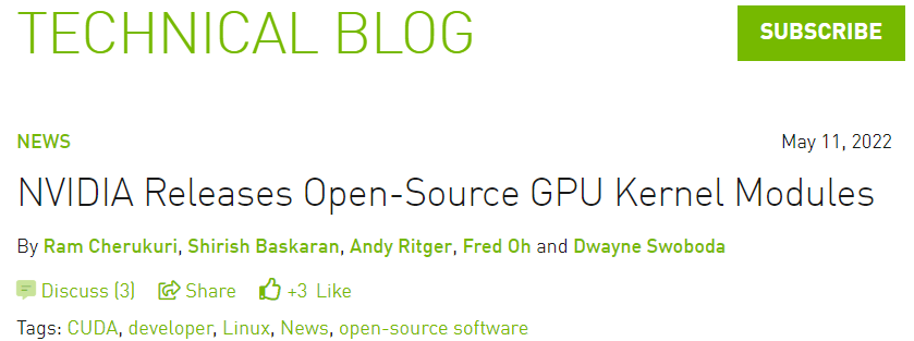 英伟达宣布正式开放GPU内核模块源代码，开源解决方案供应商将受惠__财经头条