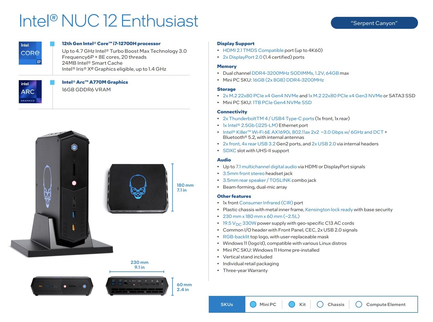 英特尔正式发布“巨蛇峡谷”NUC：2.5L 体积，i7+ A770M__财经头条