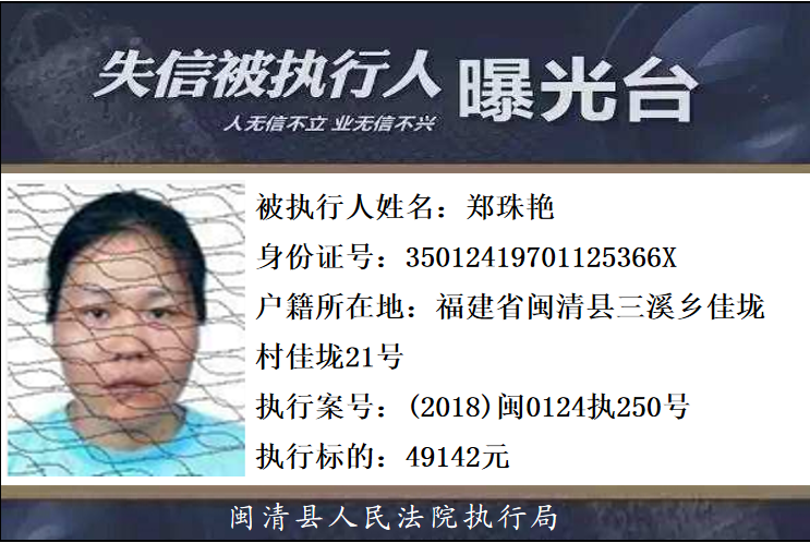 福州实名曝光！照片公开！|福建省|身份证|失信被执行人_新浪新闻