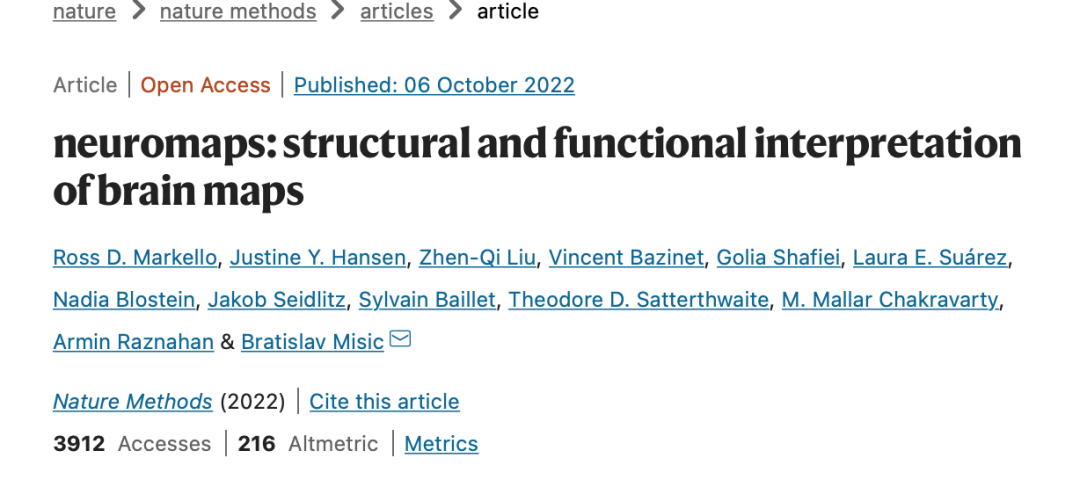 Nat Methods最新发布：多模态、多尺度脑科学数据综合分析的利器——neuromaps__财经头条