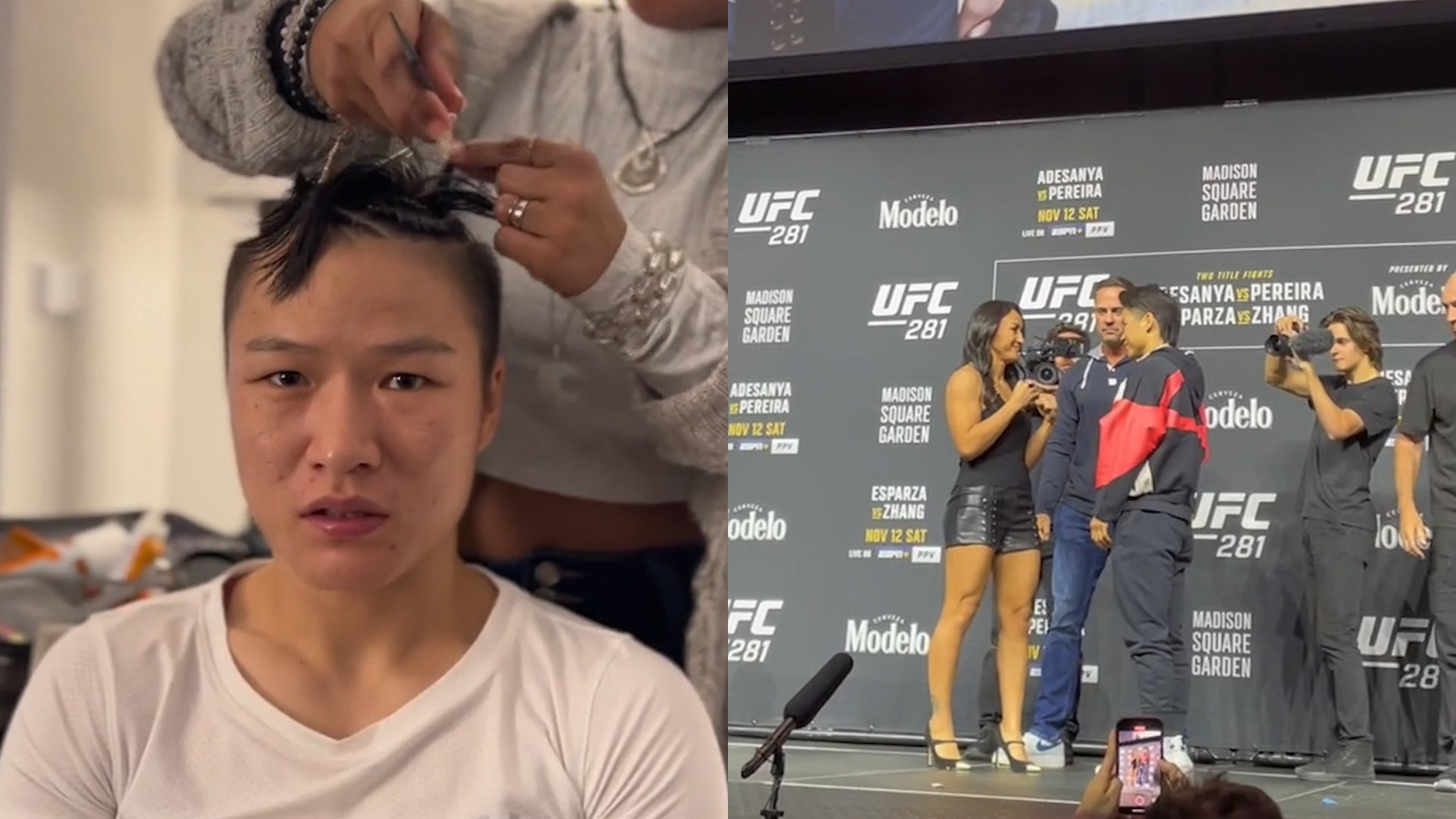 重返巅峰！张伟丽夺回UFC世界冠军金腰带，赛前秀8块腹肌编6G发型|金腰带|张伟丽|UFC_新浪新闻