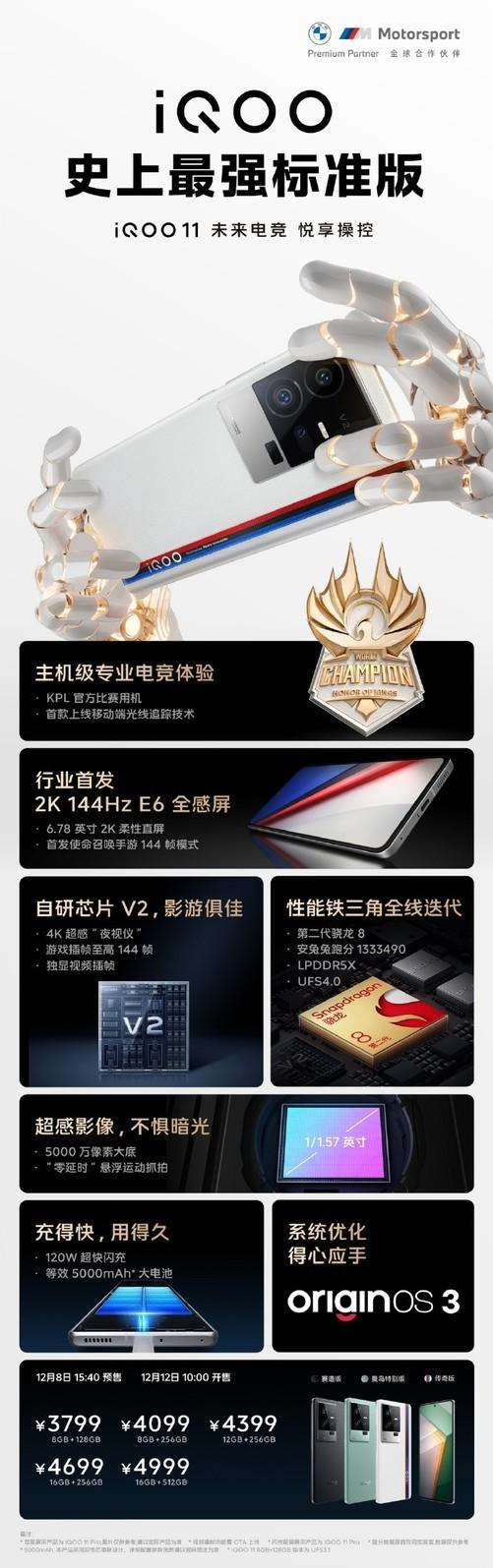 一图看懂iQOO 11系列 全系8 Gen2＋V2__财经头条