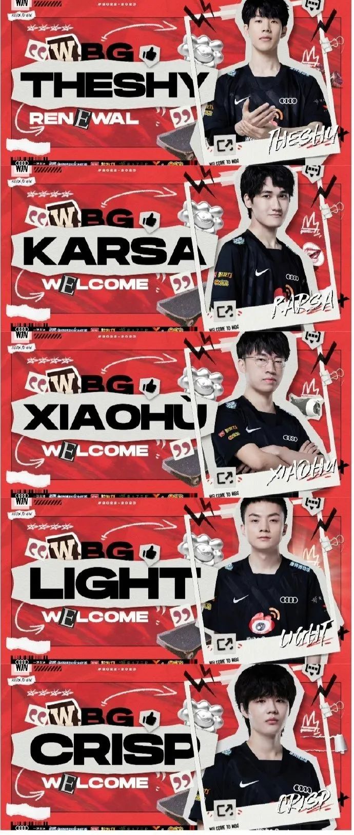 JDG和WBG官宣S13阵容：变化巨大，全是银河战舰|jdg|银河战舰|lpl_新浪新闻