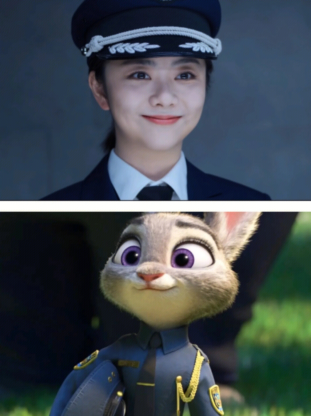 谭松韵程霄vs兔子警官朱迪，这是一模一样吧