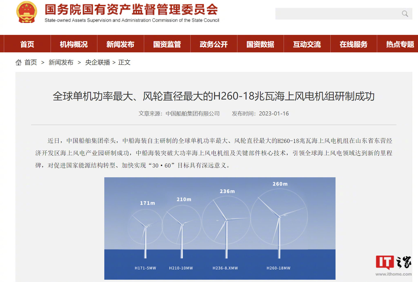全球单机功率最大、风轮直径最大的 H260-18 兆瓦海上风电机组研制成功|产业园_新浪新闻