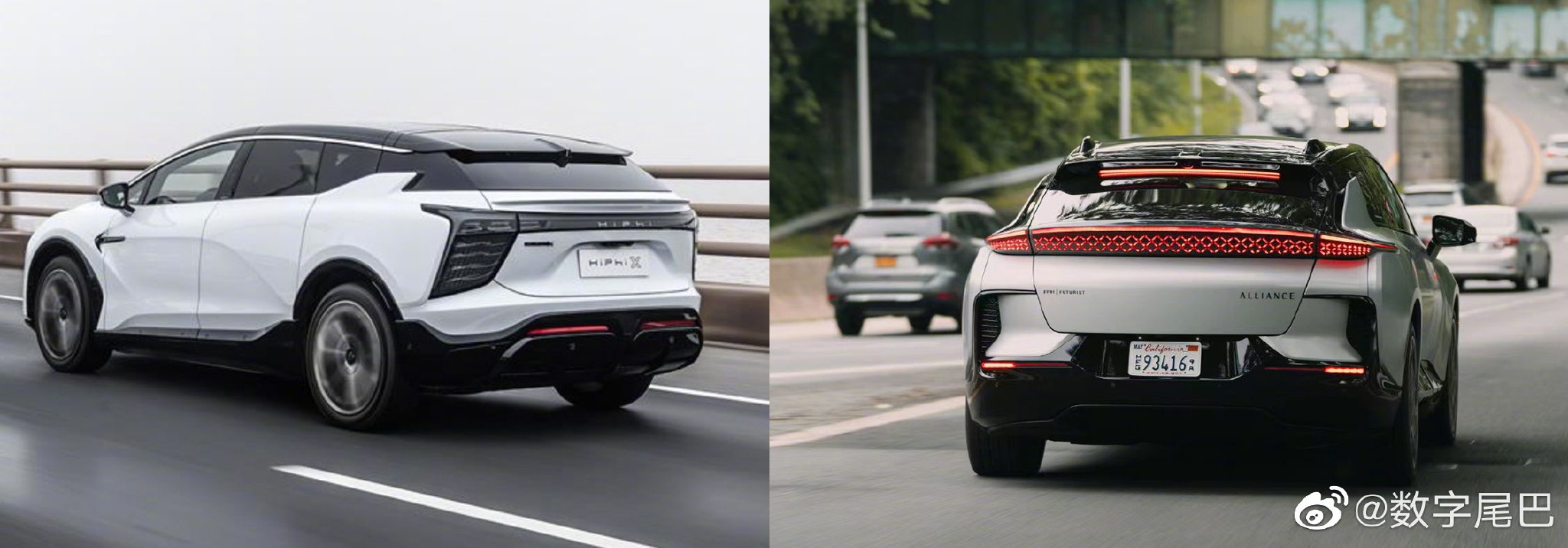 很多粉丝说法拉第未来 FF91 与高合汽车 HiPhi X 很像……-新浪汽车