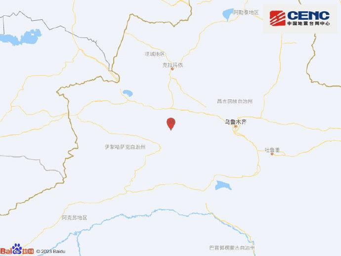 新疆塔城地区乌苏市发生3.6级地震，震源深度18千米