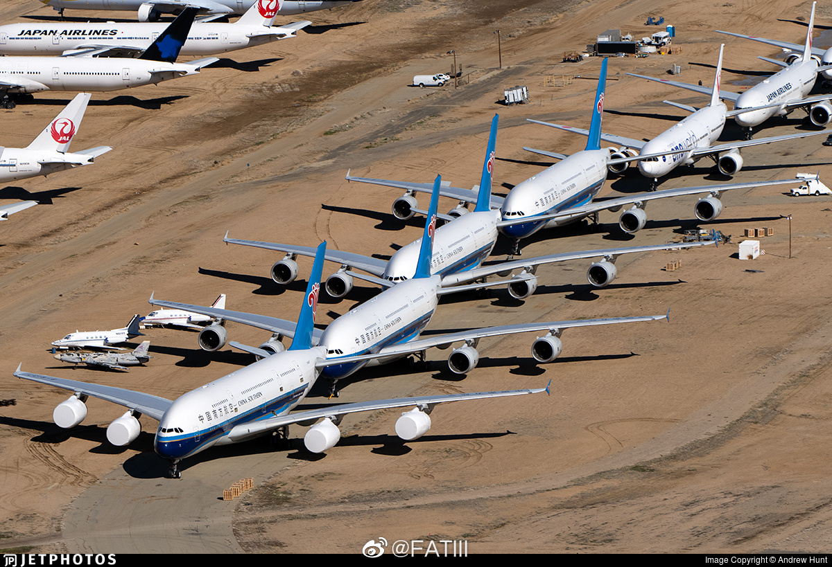 南航4架A380在Victorville……