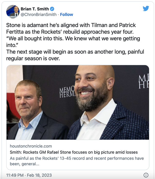 火箭消息：老板瞄准文班亚马，斯通透露计划，官推晒马丁父子照