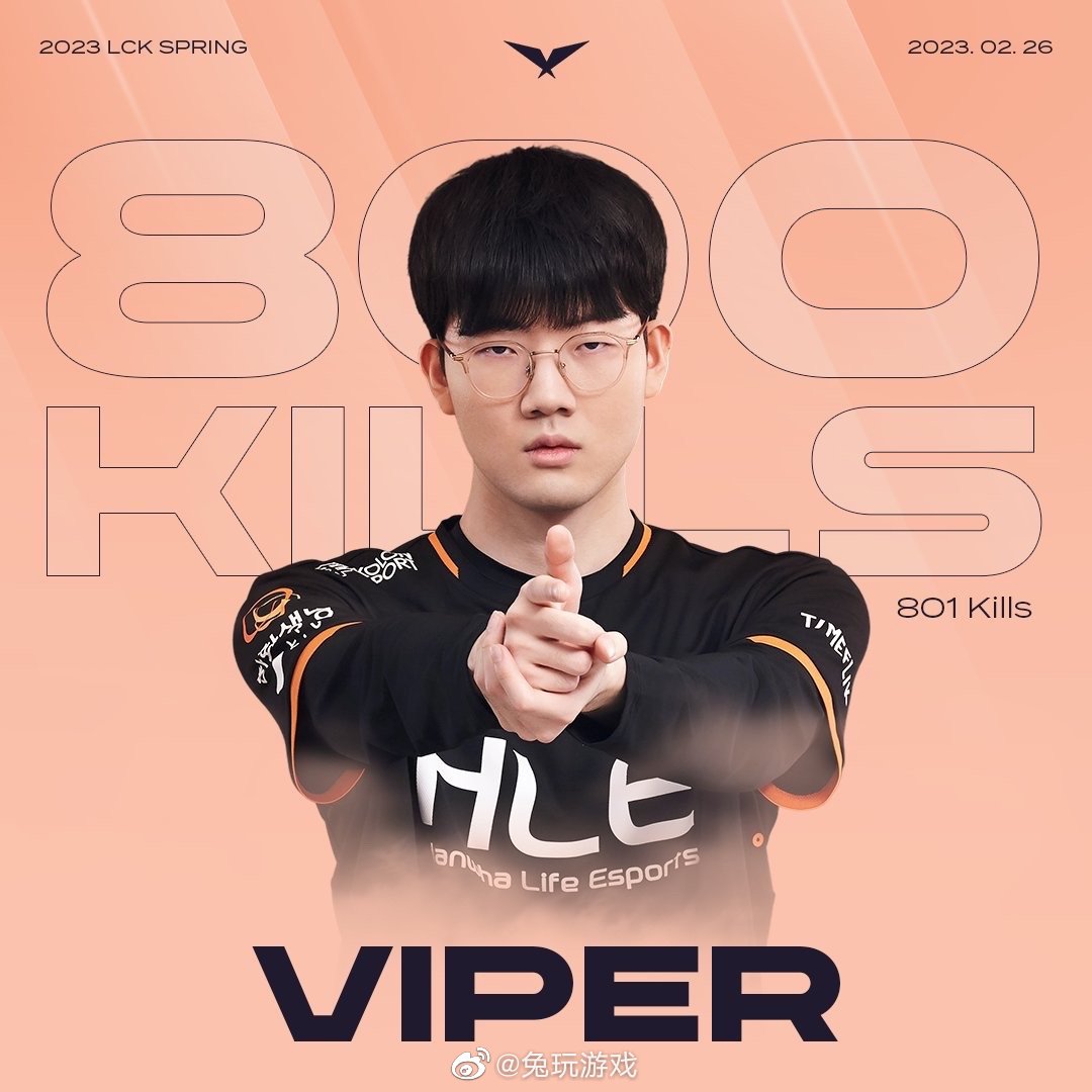 Viper达成LCK800击杀成就