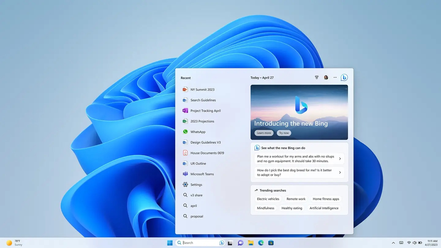 媒体称Win11任务栏集成的必应聊天只不过是Bing.com的植入推广__财经头条