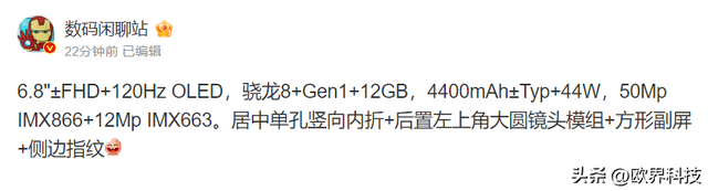 疑似vivo X Filp参数曝光：首款搭载8 Gen1+芯片竖折，支棱起来了__财经头条