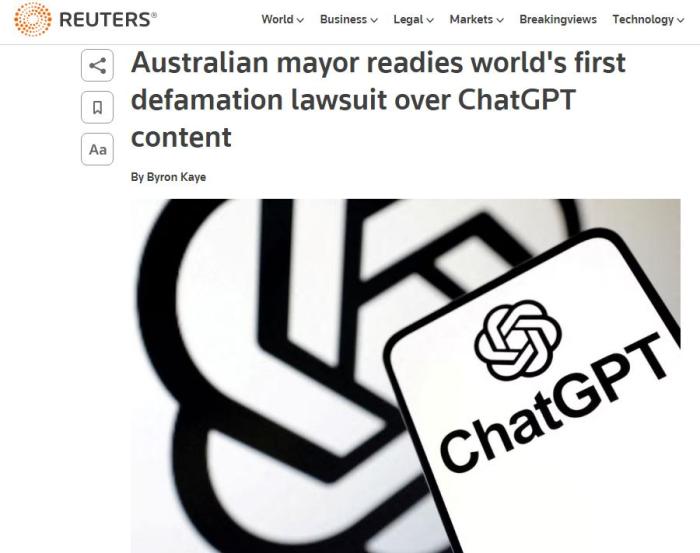 被指作假、诽谤，ChatGPT可能“吃官司”？__财经头条