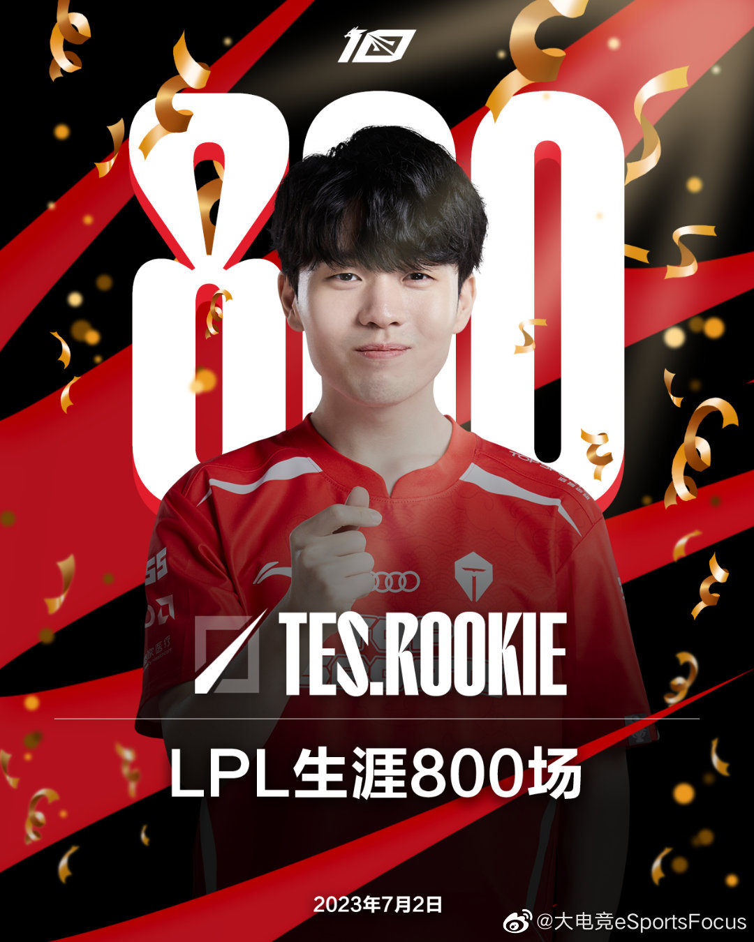 里程碑：Rookie达成LPL800场成就|rookie|tes|lpl_新浪新闻