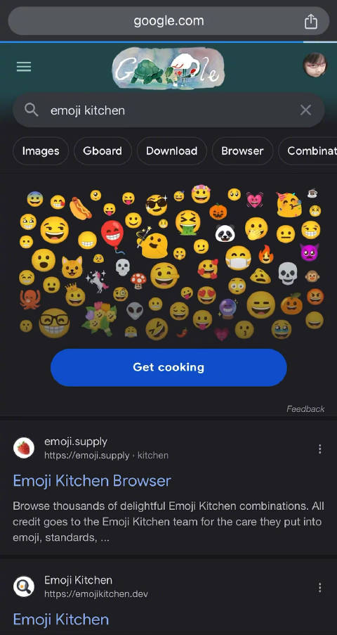 Google搜索 ：“emoji kitchen” 可以自己制作表情了😎……_新浪新闻