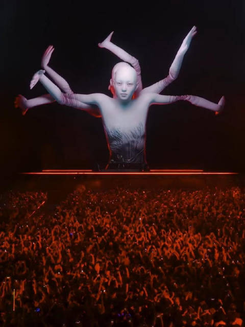 全球排名第二的DJ Anyma的现场 超震撼的视觉效果让人又怕又想看_新浪新闻