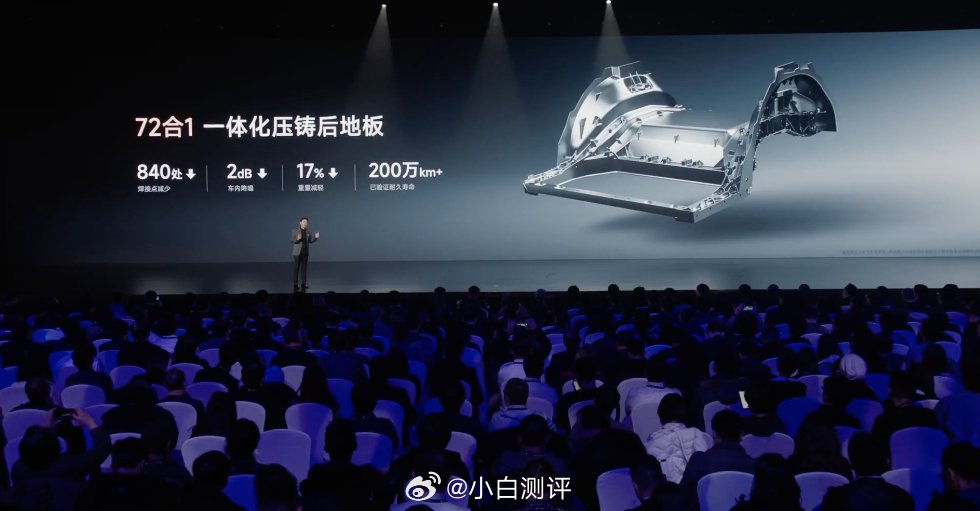 小米汽车 SU7采用了超级大压铸车身，压铸岛重达1050t……-新浪汽车