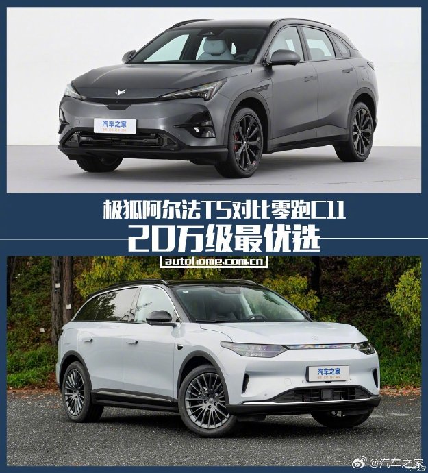 极狐阿尔法T5对比零跑C11 20万级谁最优-新浪汽车