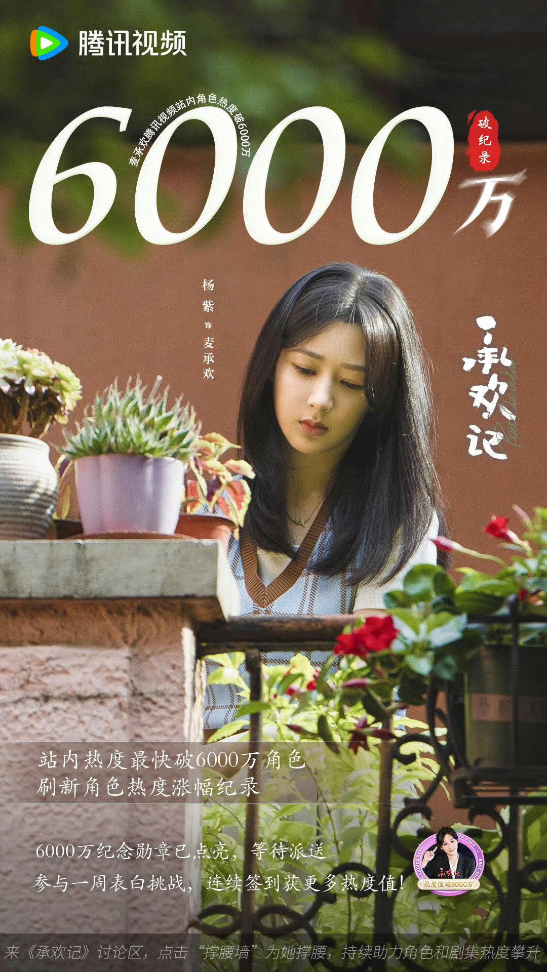 杨紫主演电视剧《承欢记》中饰演的角色“麦承欢”站内热度值破6000万…|杨紫|承欢记_新浪新闻