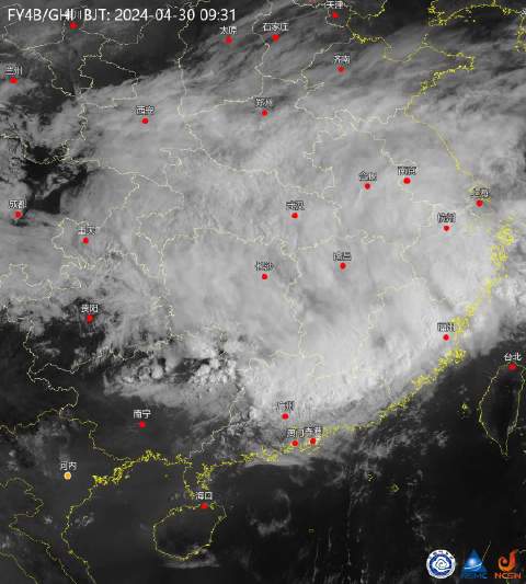 今天的卫星云图，可见南方的飑线扫过广东福建|广东省|福建省|卫星_新浪新闻