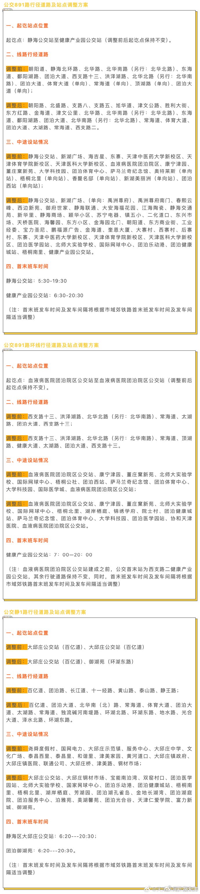 892路公交取消！静海区公交线路拟调整！|公交_新浪新闻