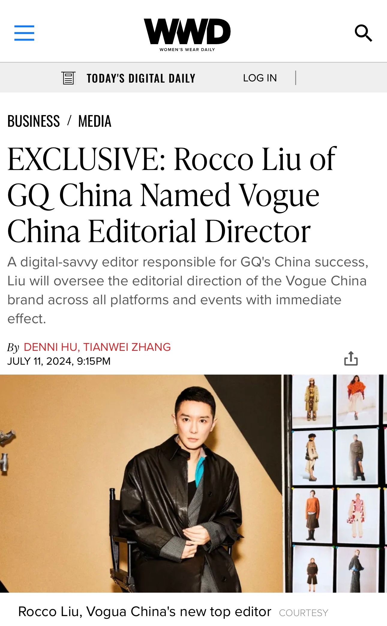 正式离开GQ，刘冲官宣担任VOGUE China 新任主编|GQ|刘冲|VOGUE_新浪新闻