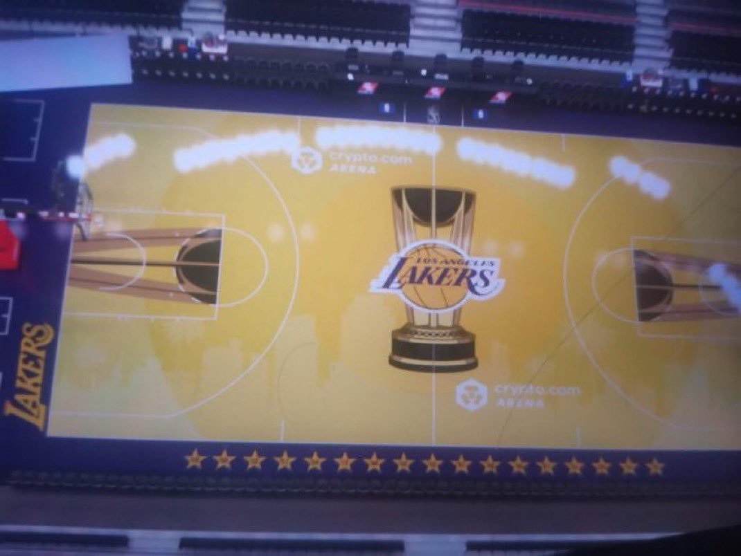 新赛季NBA杯（前身为季中锦标赛）湖人主场地板涂装曝光…|涂装|湖人|锦标赛_新浪新闻