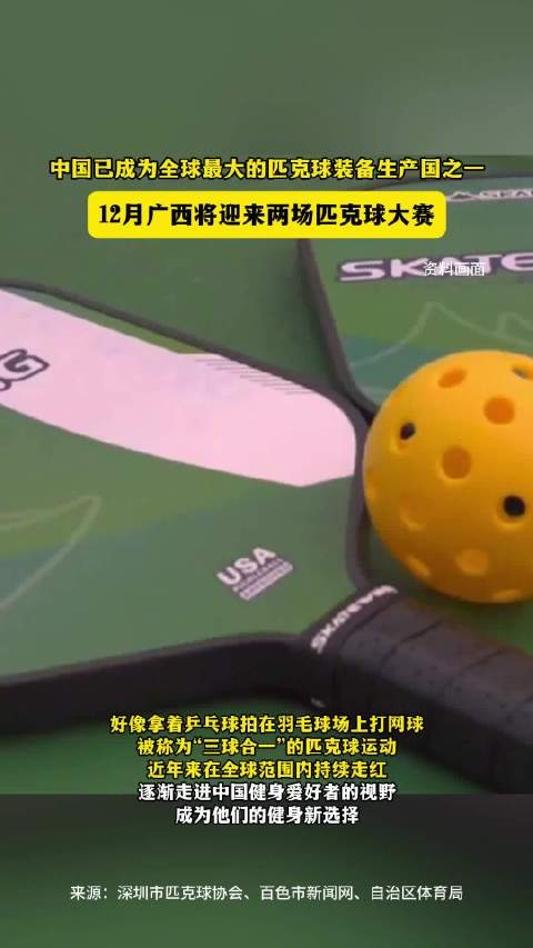健身圈又上新了？“三球合一”的匹克球走红！12月广西将迎来两场匹克球大赛_新浪新闻