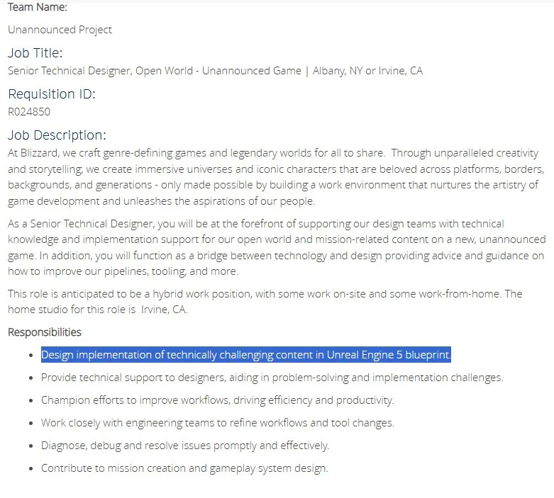 暴雪尚未公布的3A开放世界多人RPG游戏将使用虚幻引擎5开发|暴雪|虚幻引擎|开放世界_新浪新闻