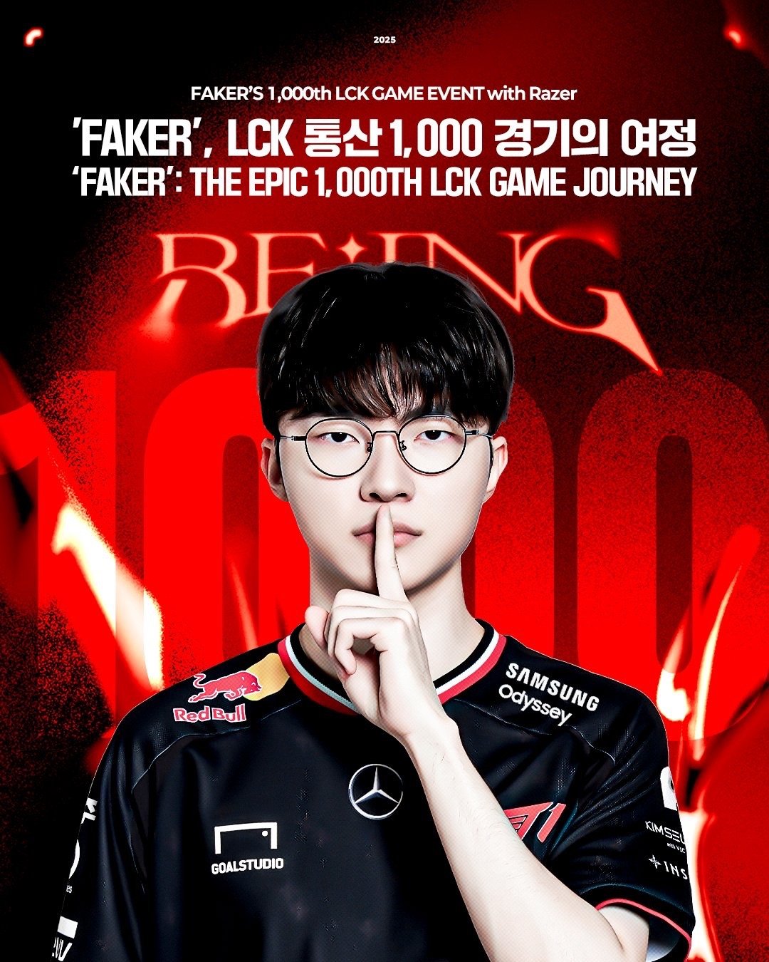 T1更推：祝贺Faker选手达成LCK出场1000场里程碑！|T1|Faker|英雄联盟_新浪新闻