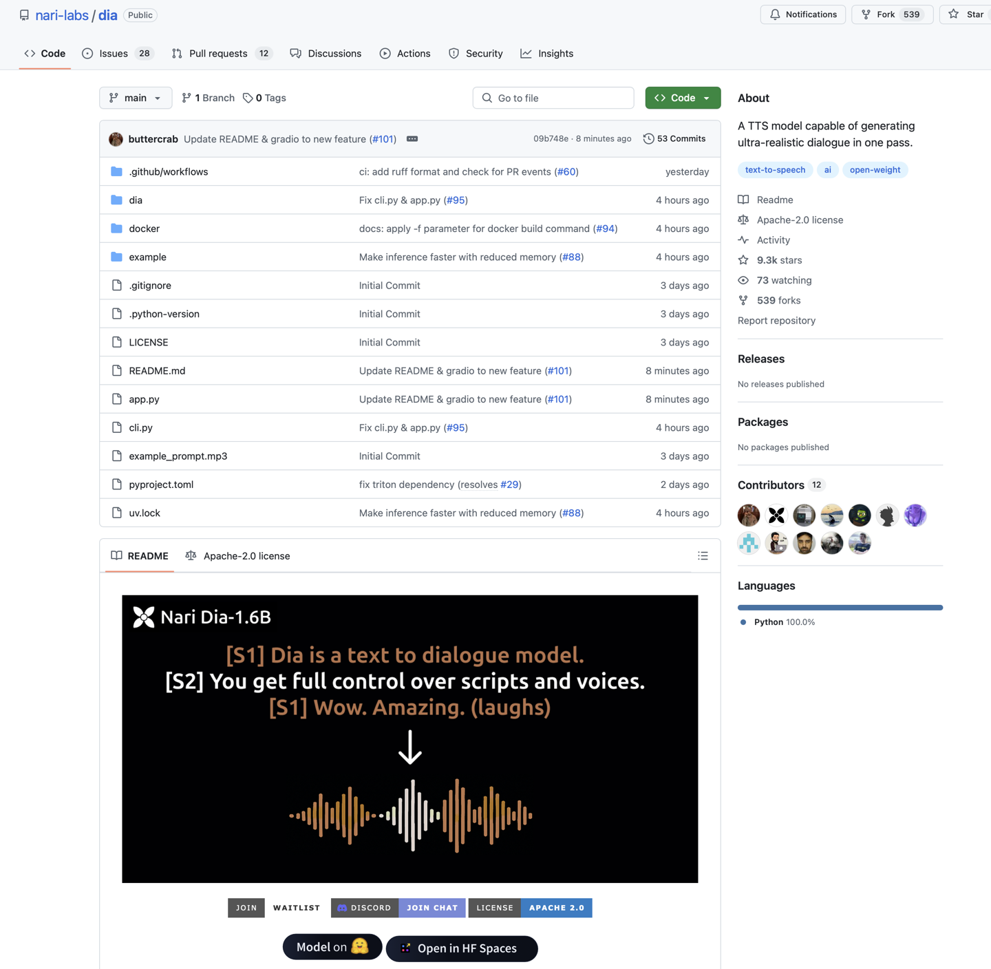 Nari Labs 开源 16 亿参数文字转语音模型 Dia，支持精细化调节|it之家|github|研究者_新浪新闻