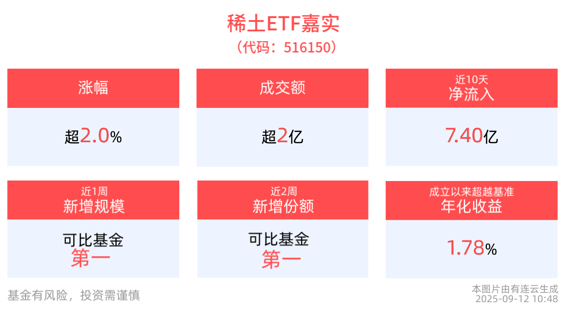 磁材出口量大增，稀土ETF嘉实(516150)盘中涨超2%，成分股卧龙电驱、大洋电机10cm涨停|稀土_新浪财经_新浪网