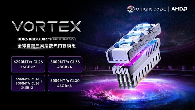 Origin Code全球首款三风扇散热内存模组：VORTEX DDR5正式发布|内存_新浪财经_新浪网