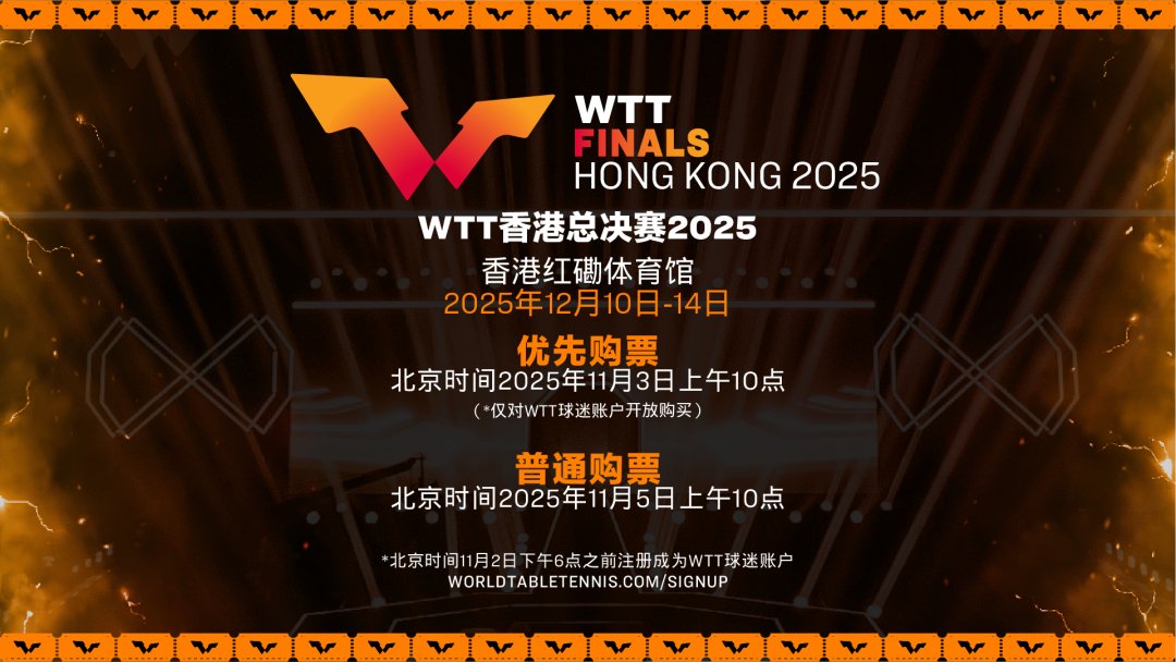 WTT香港总决赛12月开战，11月3日起售票|女子单打|wtt香港总决赛|乒联积分榜|WTT总决赛|WTT世界乒联_新浪新闻