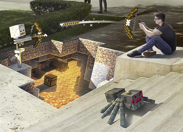 虚实结合 《Minecraft Earth》AR手游今夏开测_新浪游戏_手机新浪网